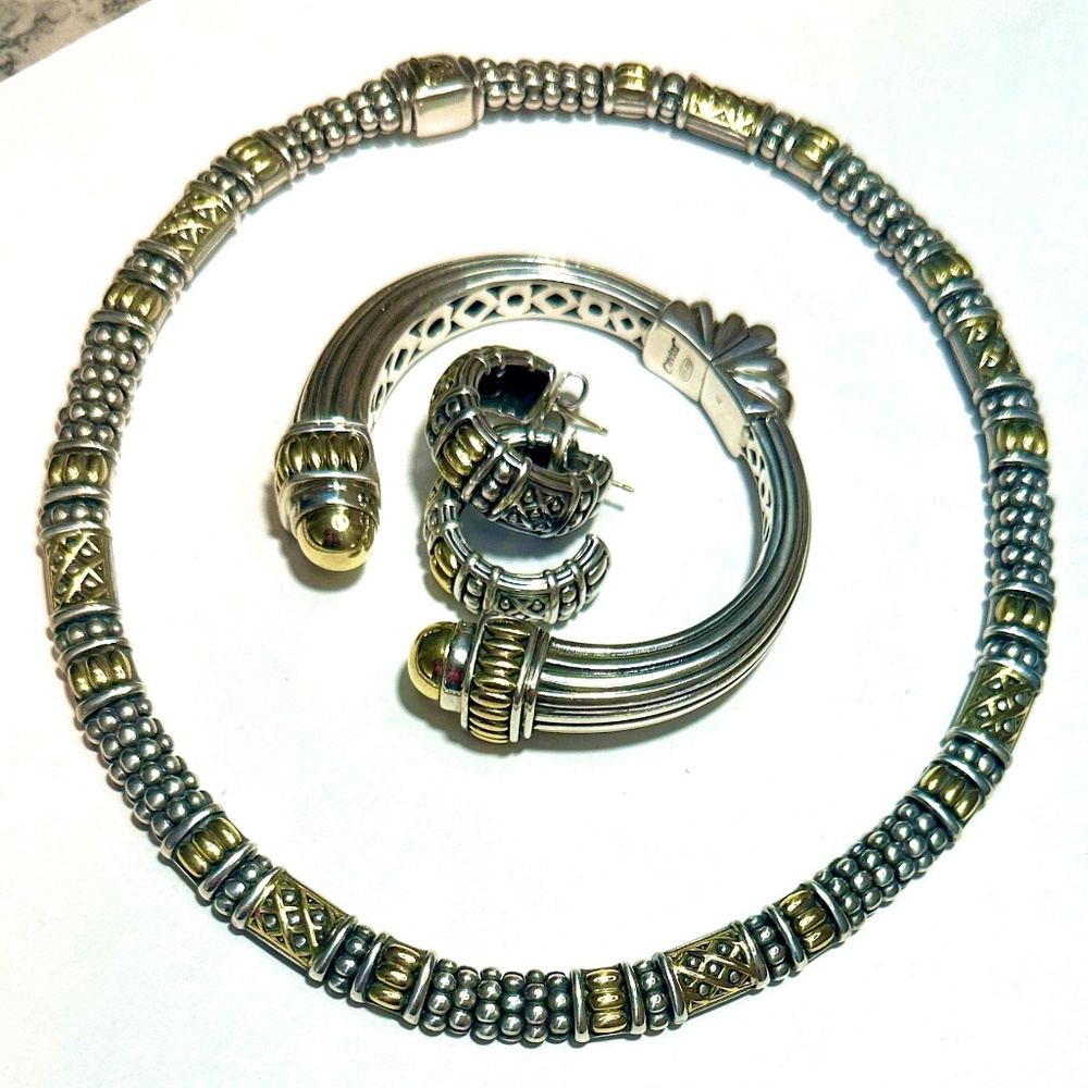 Lagos, Sterling Silver And Gold "Caviar" Jewelry - Gem
